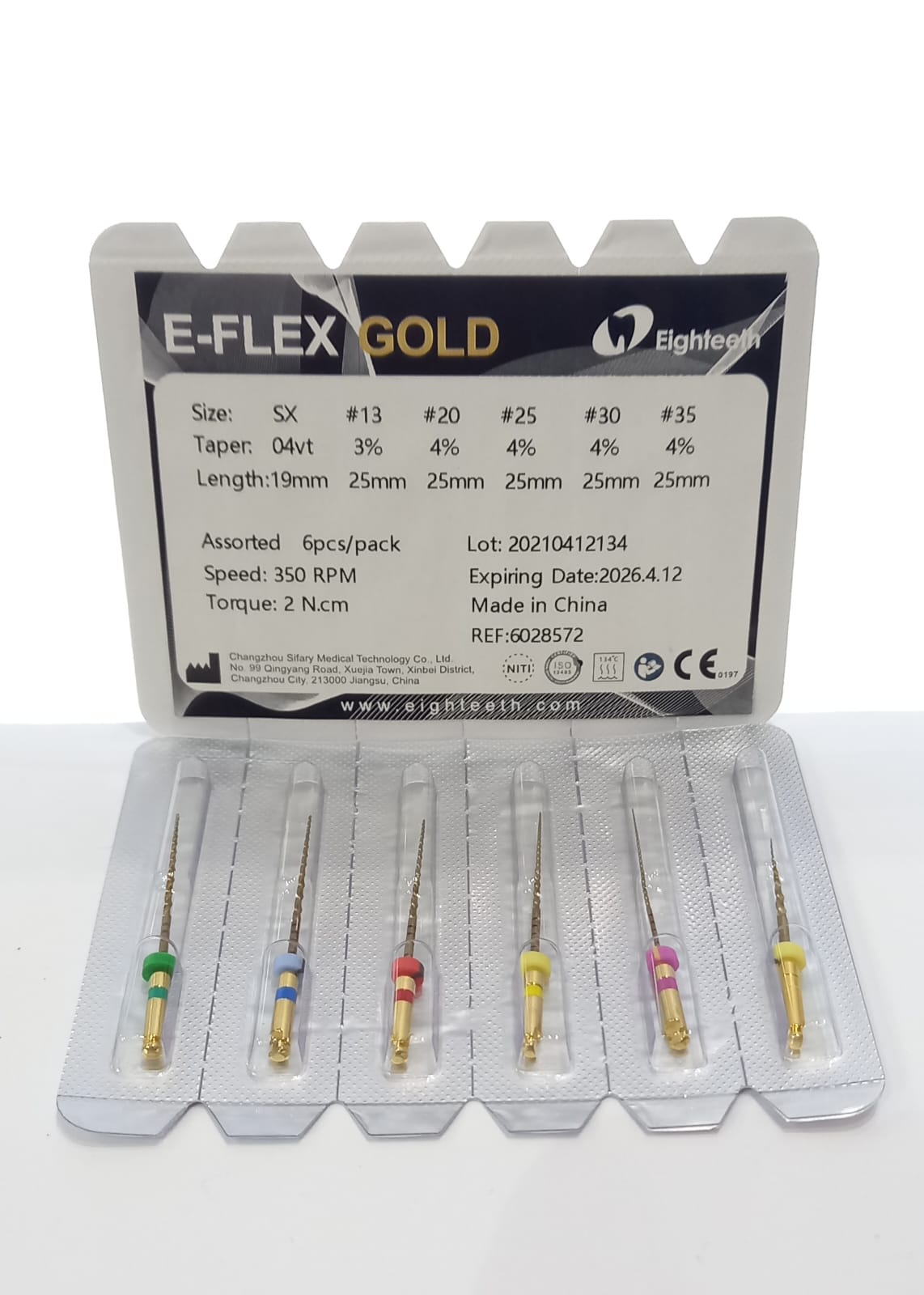 ImdadEighteeth E-FLEX Gold Rotary File Taper4% (6pcs)